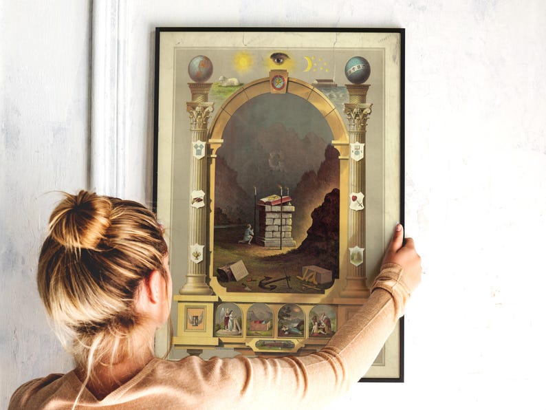 Masonic Royal Arch and Symbols, Printable Freemasonry Art Grand Lodge ...