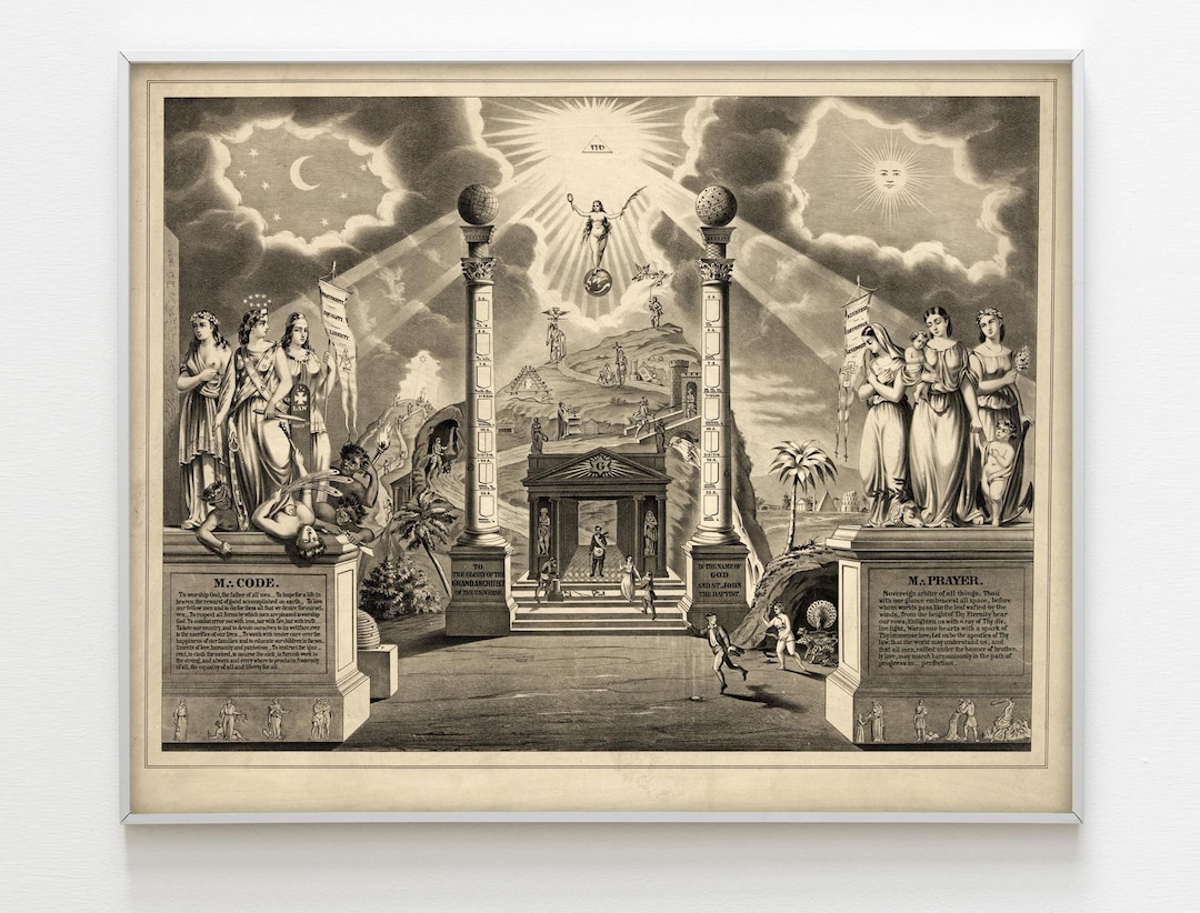 Masonic Code and Prayer Printable Freemasonry Art Ca. 1866 Grand Lodge ...