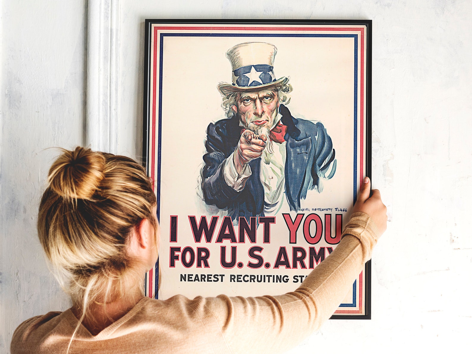 Uncle Sam Digital Print US Army Poster Drafting Wall Art Vintage ...