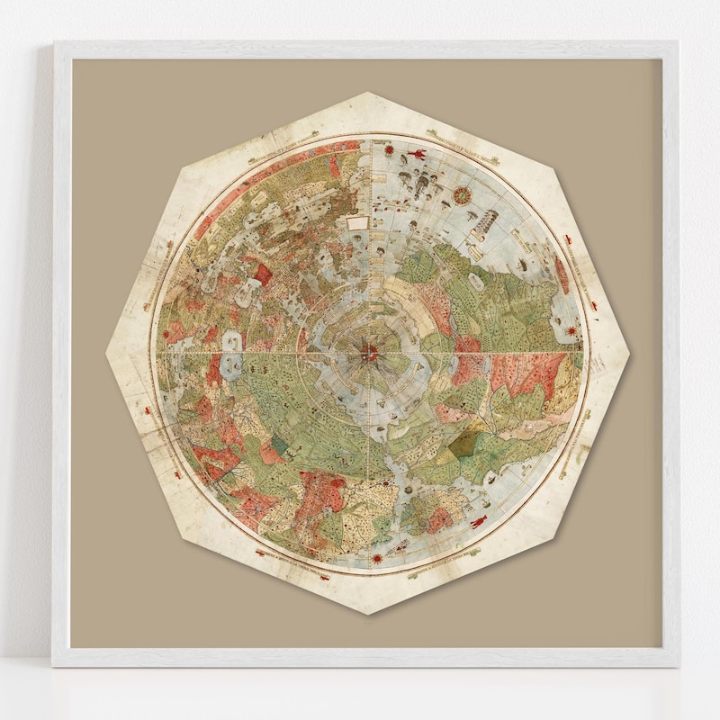 Antique Flat Earth World Maps - Etsy
