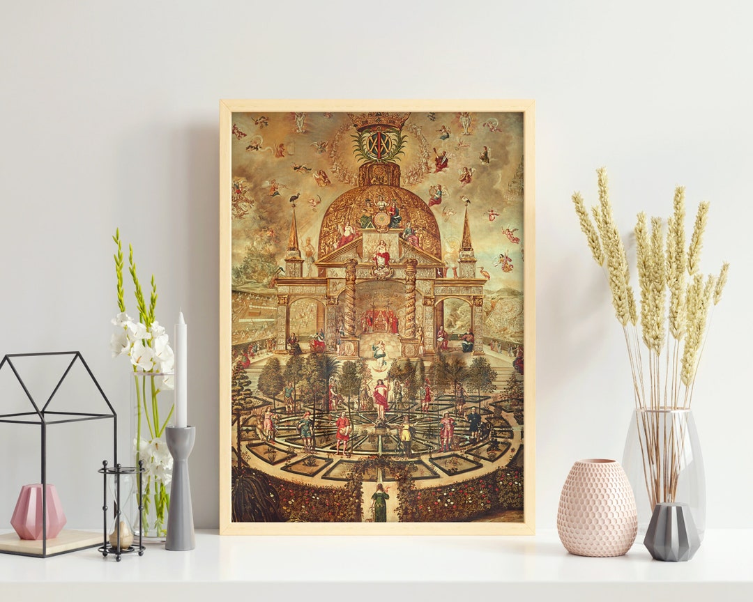 Kabbalistic Teaching Chart. 17th Century Vintage Kabbalah Painting. Art ...