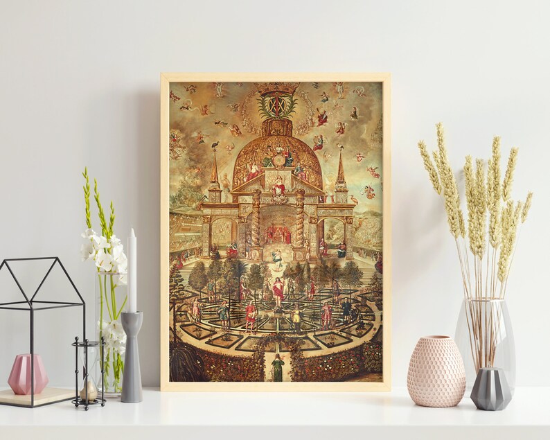 Kabbalistic Teaching Chart. 17th Century Vintage Kabbalah Painting. Art ...