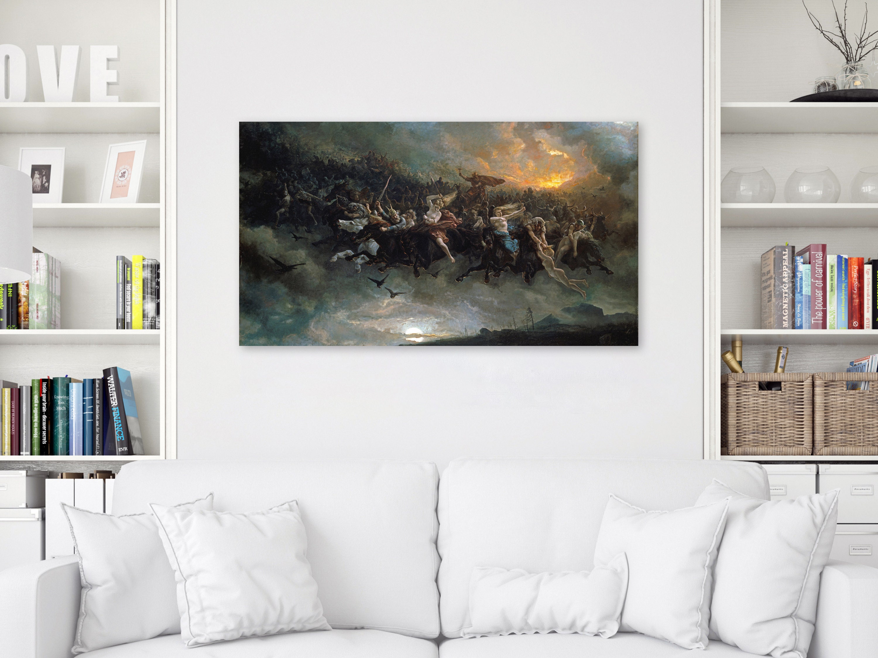 The Wild Hunt of Odin, 1872 Oil Painting. the Ride of Asgard. Vintage ...