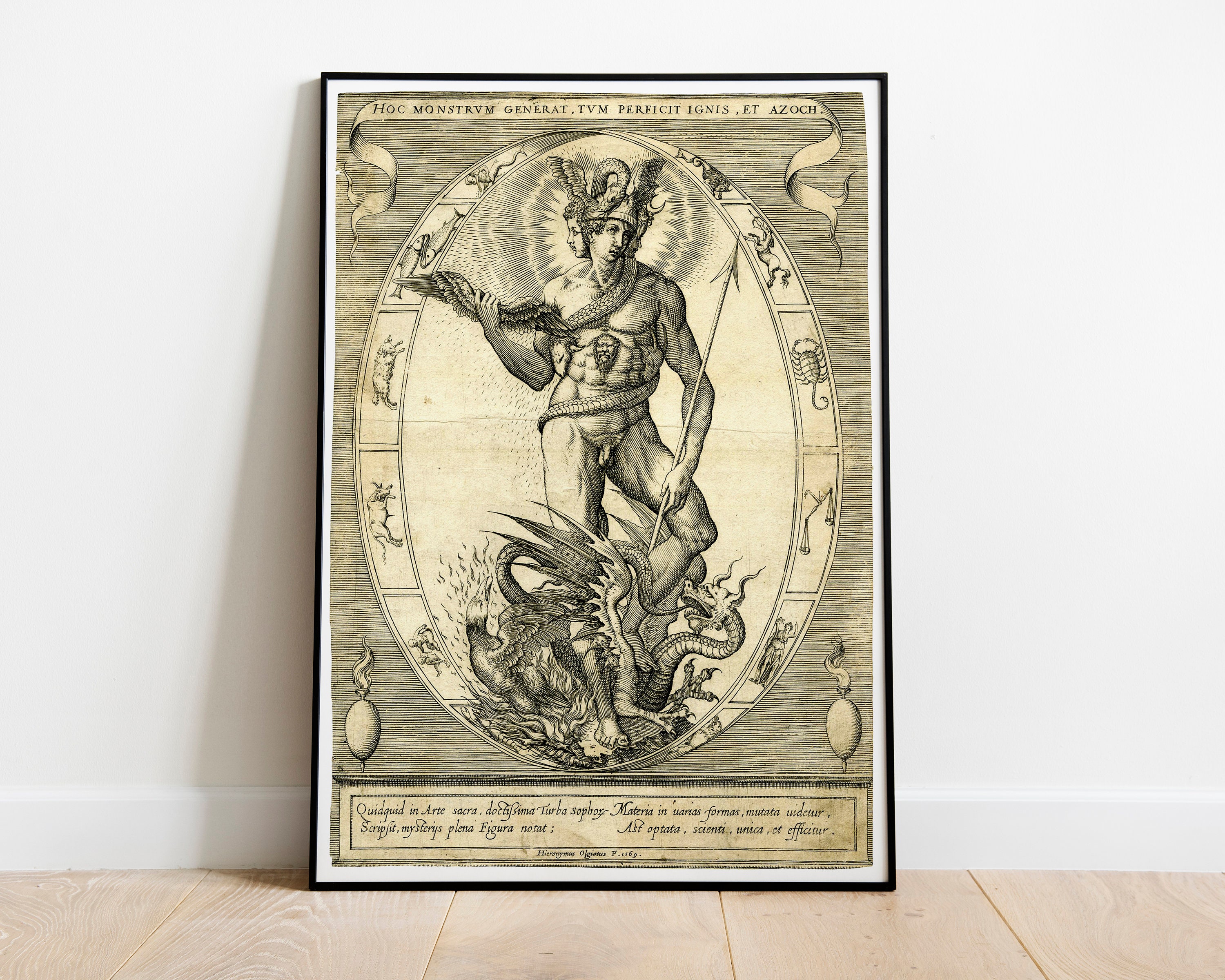 Vintage Alchemy Illustration From 16th Century. Mercury, Azoth or ...