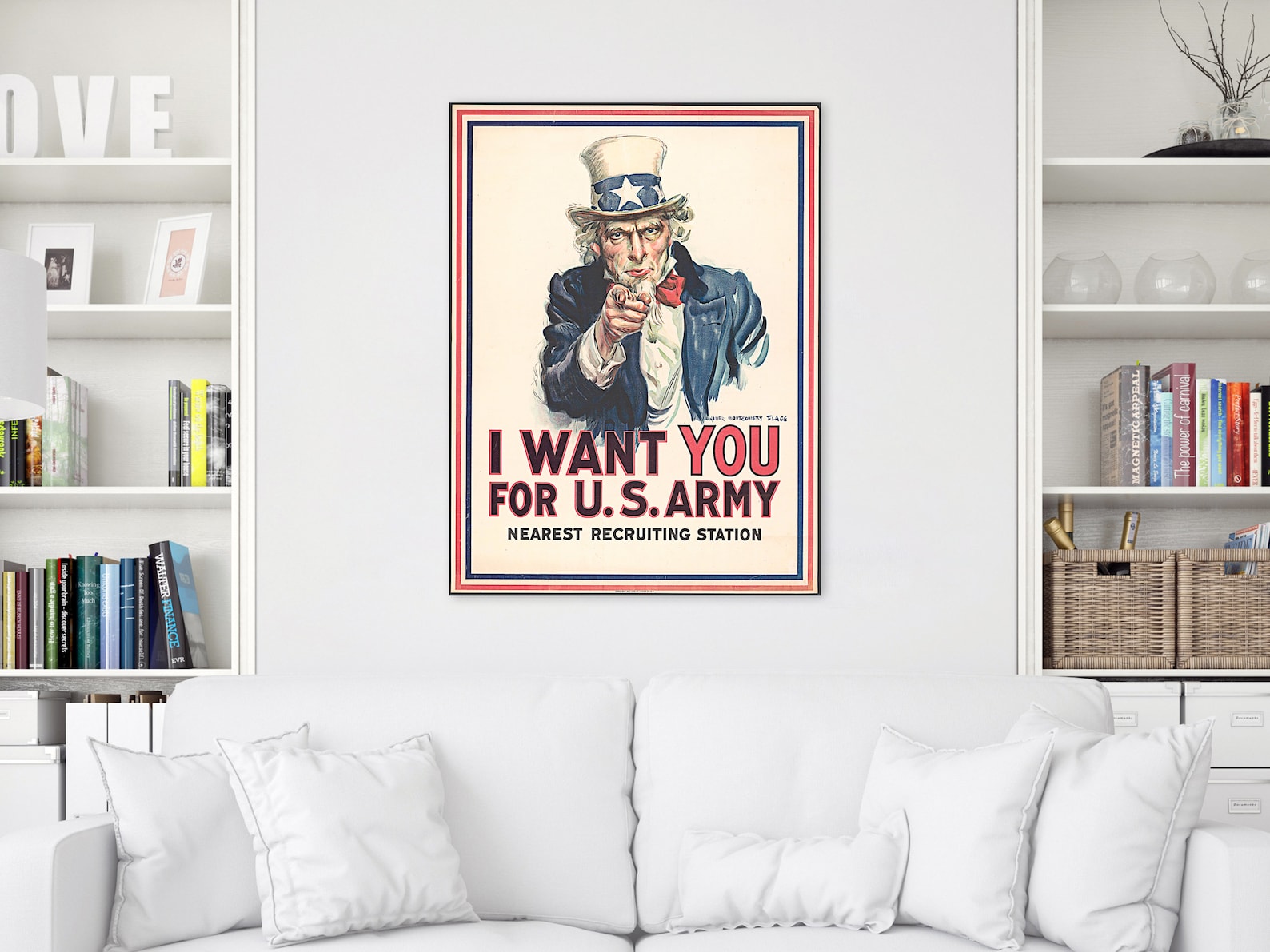 Uncle Sam Digital Print US Army Poster Drafting Wall Art Vintage ...