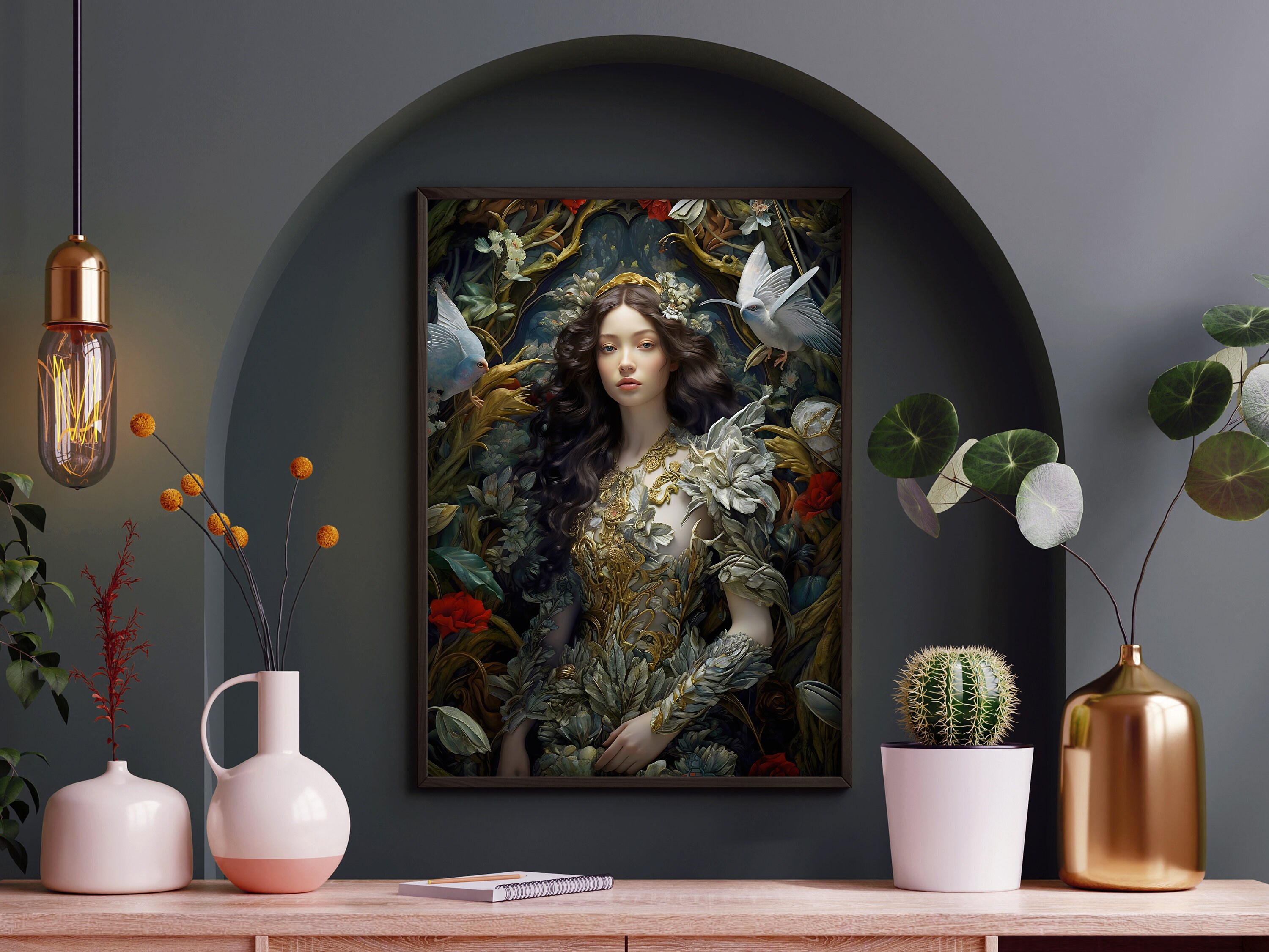 Victorian Portrait. Magic Forest Fairy. Druid Princess. Large Size ...