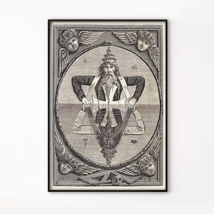 Vintage Masonic Engraving, Printable Magic Talisman Hermetic Art ...