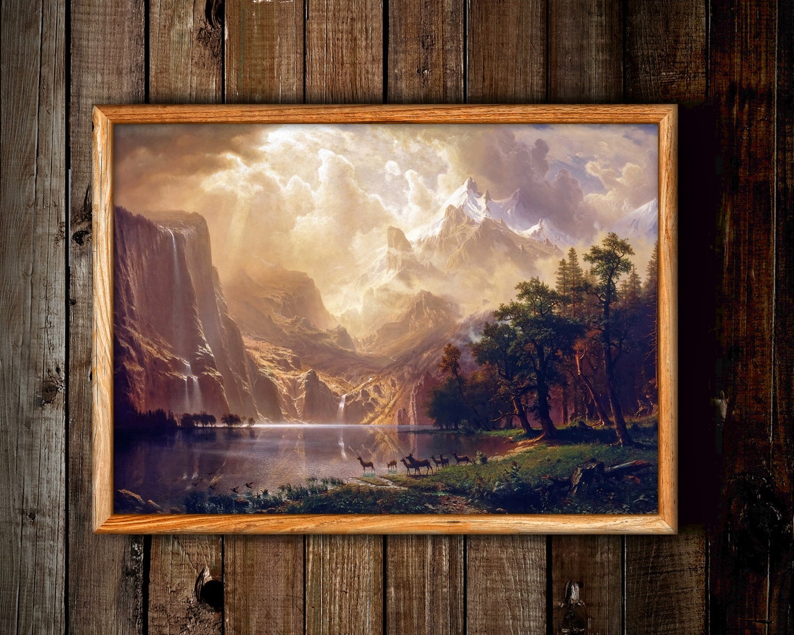 Among the Sierra Nevada California by Albert Bierstadt 1868. - Etsy