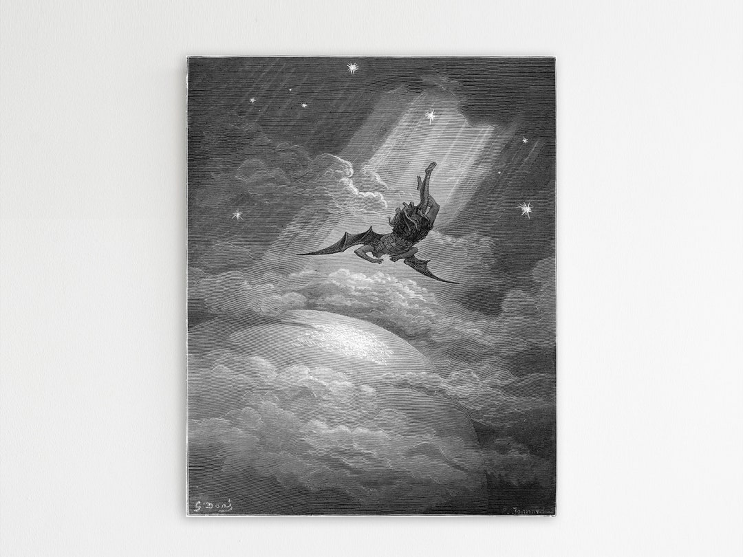 Fallen Angel. John Milton's Paradise Lost. Vintage Engraving by Gustave ...