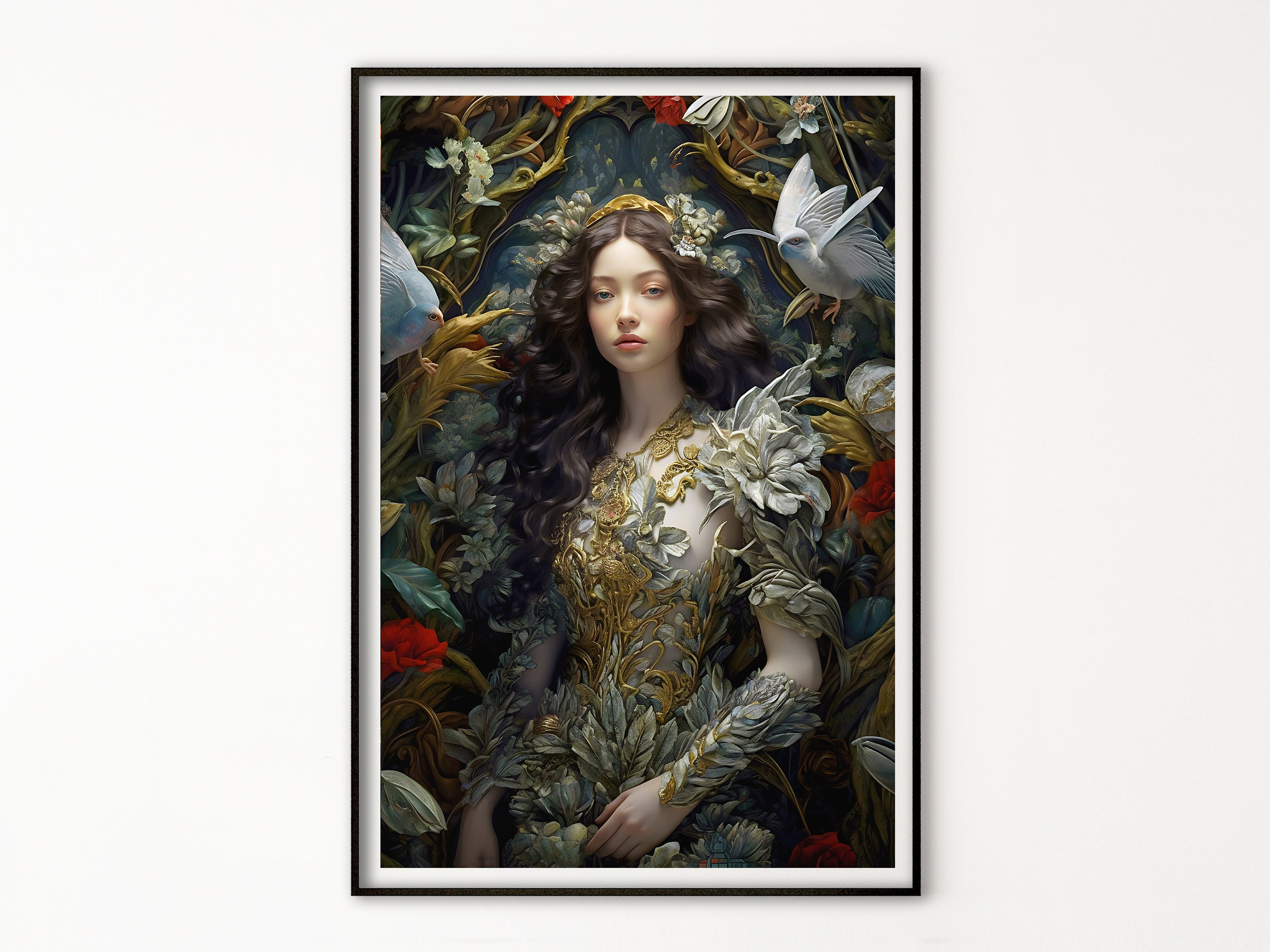 Victorian Portrait. Magic Forest Fairy. Druid Princess. Large Size ...