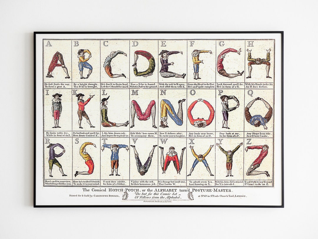 Comic Alphabet Letters 1782 The Comical Hotch Potch Or The Alphabet