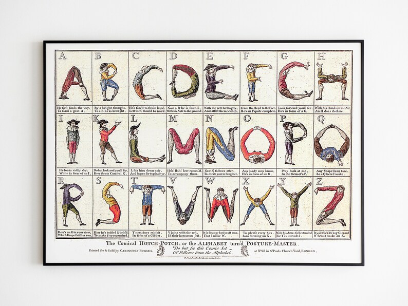 Comic Alphabet Letters 1782 - the Comical Hotch Potch, or the Alphabet ...