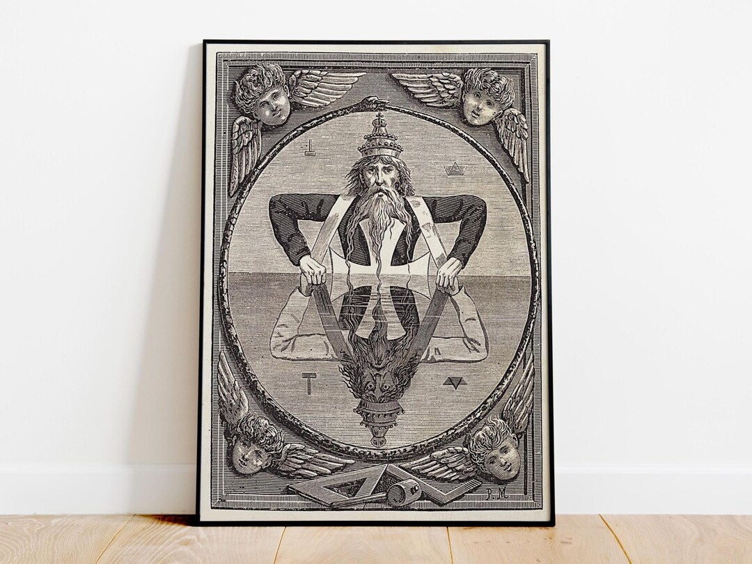 Vintage Masonic Engraving, Printable Magic Talisman Hermetic Art ...