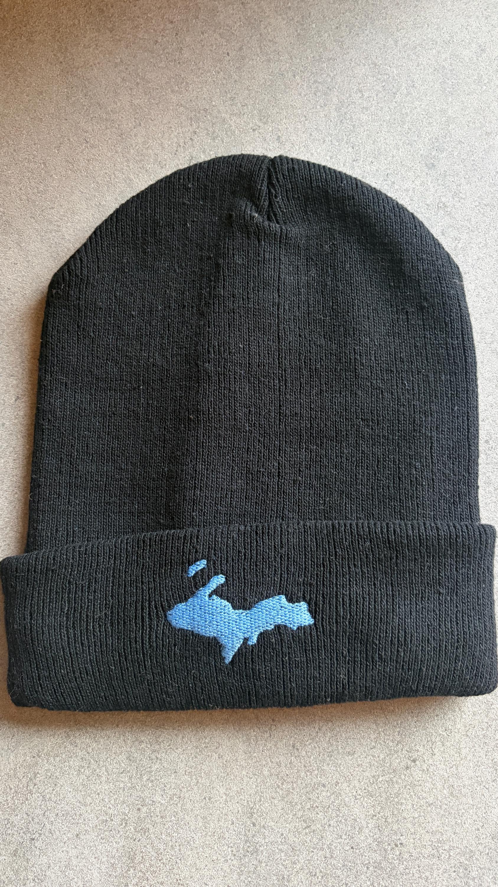 Knit Beanie Hat With Embroidered Upper Peninsula of Michigan Including ...