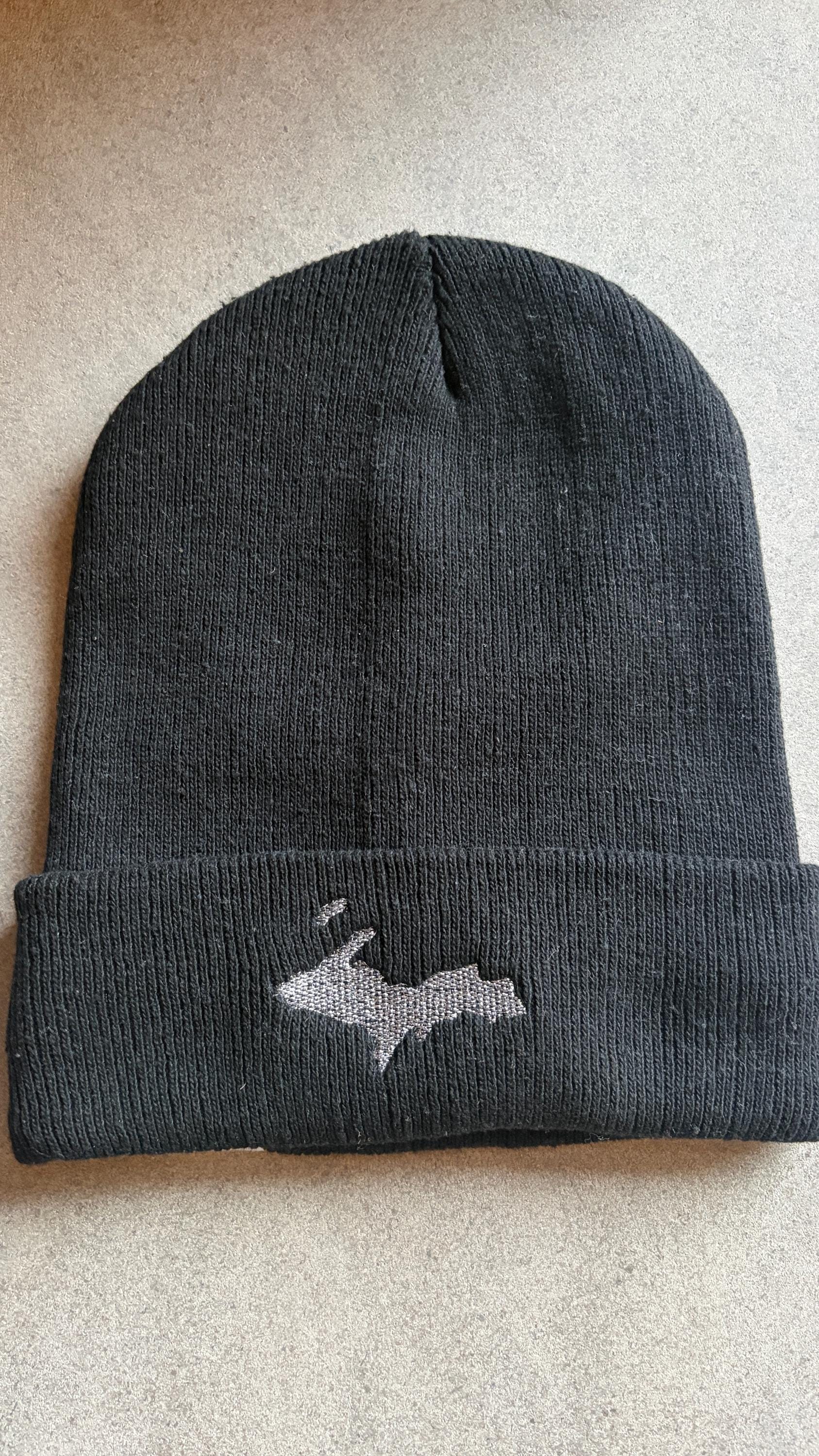 Knit Beanie Hat With Embroidered Upper Peninsula of Michigan Including ...