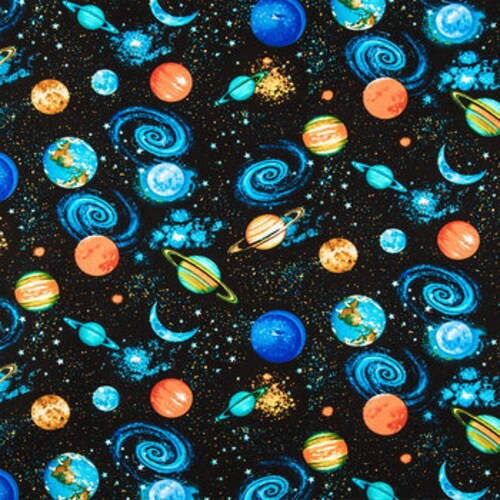 Space Cotton Fabric by the Yard Outer Space Timeless | Etsy
