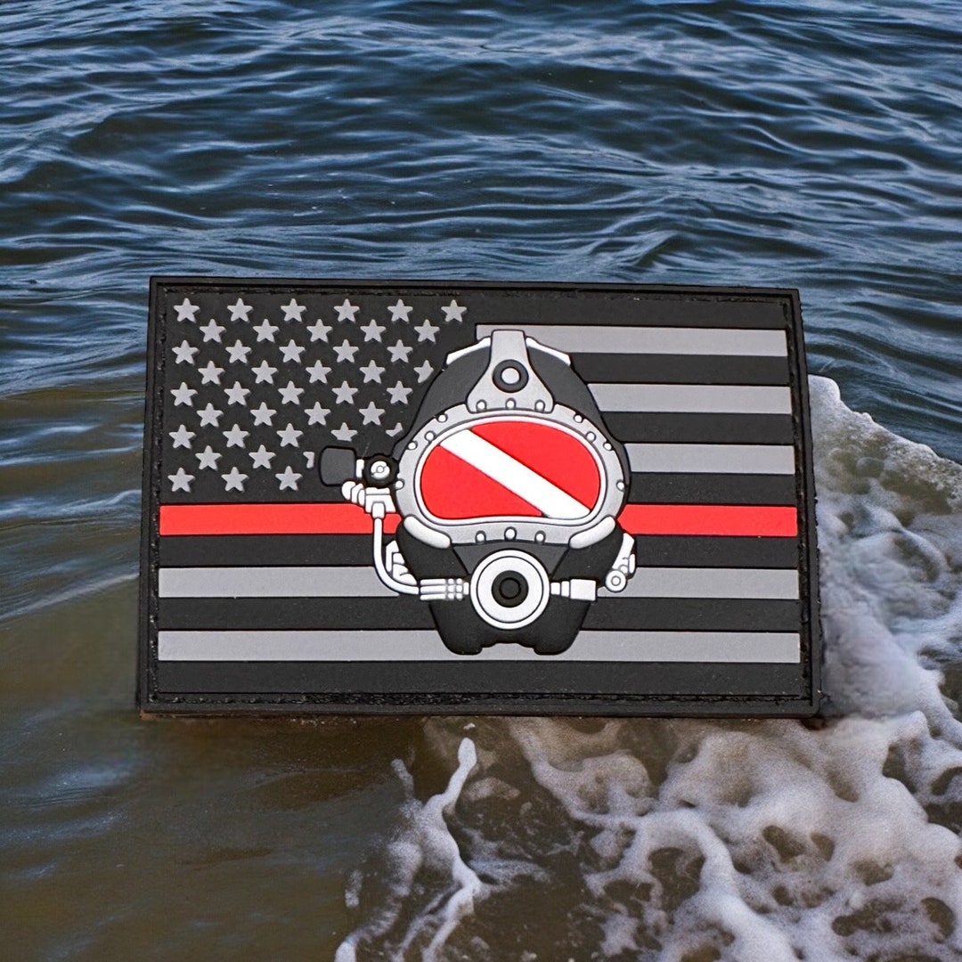 Subdued Thin Red Line American Flag Public Safety Diver PVC Patch - Etsy