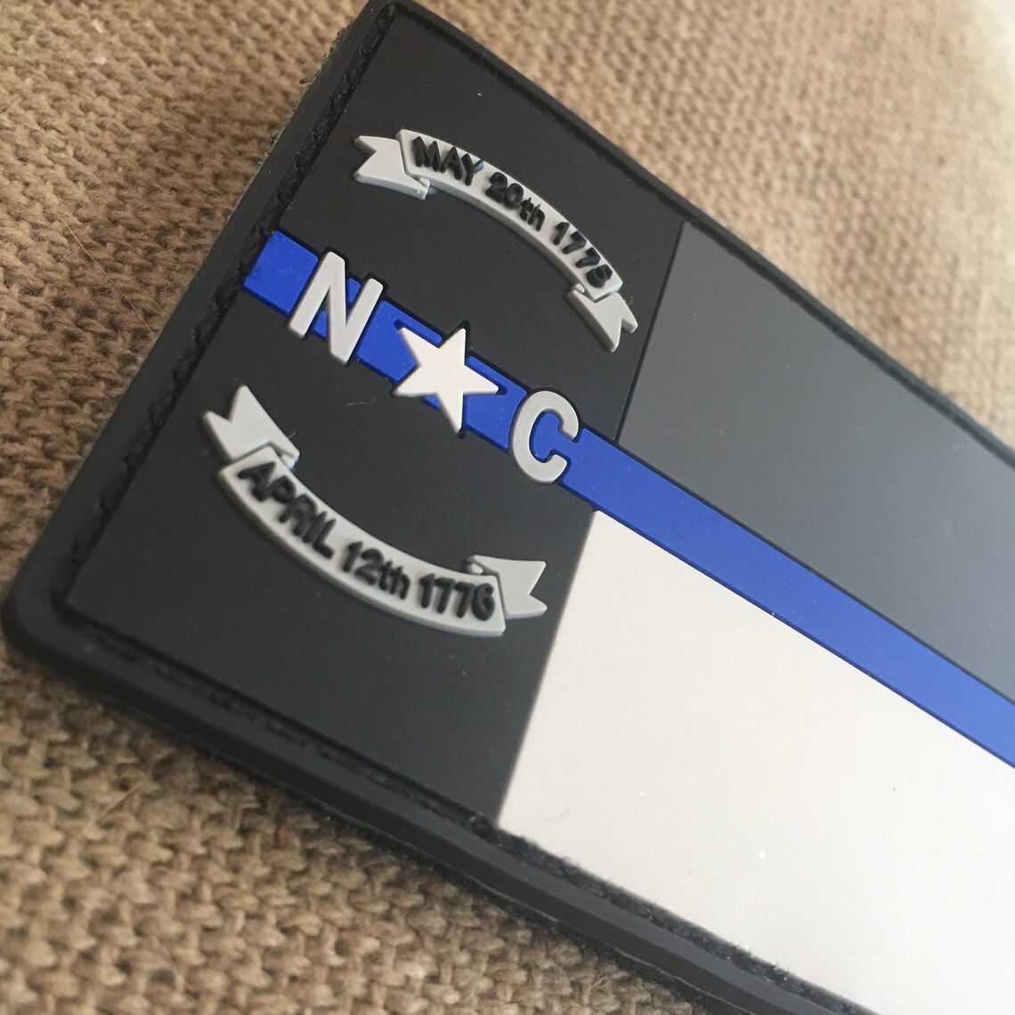 Subdued Thin Blue Line North Carolina State Flag PVC Patch - Etsy