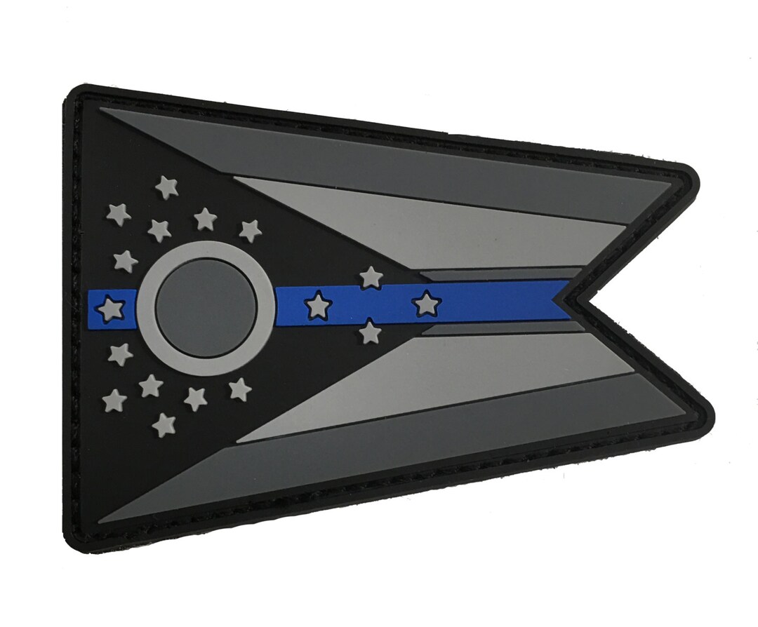 Subdued Thin Blue Line OHIO State Flag PVC Patch for Law Enforcement - Etsy