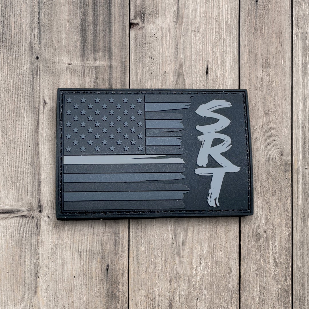 Subdued Tattered Thin Silver Line American Flag SRT PVC Patch - Etsy
