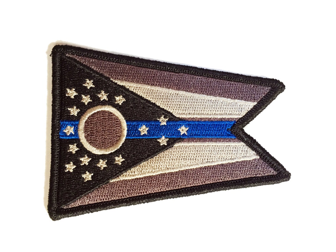 Subdued Thin Blue Line OHIO State Flag Patch for Law - Etsy