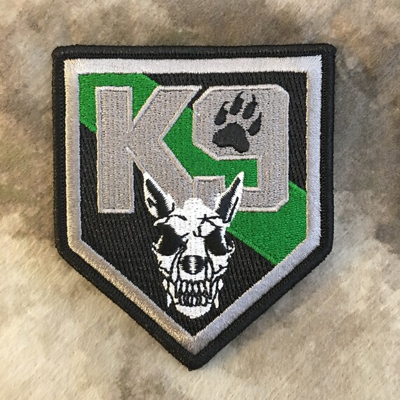 Subdued Thin Green K9 Shield Patch - Etsy