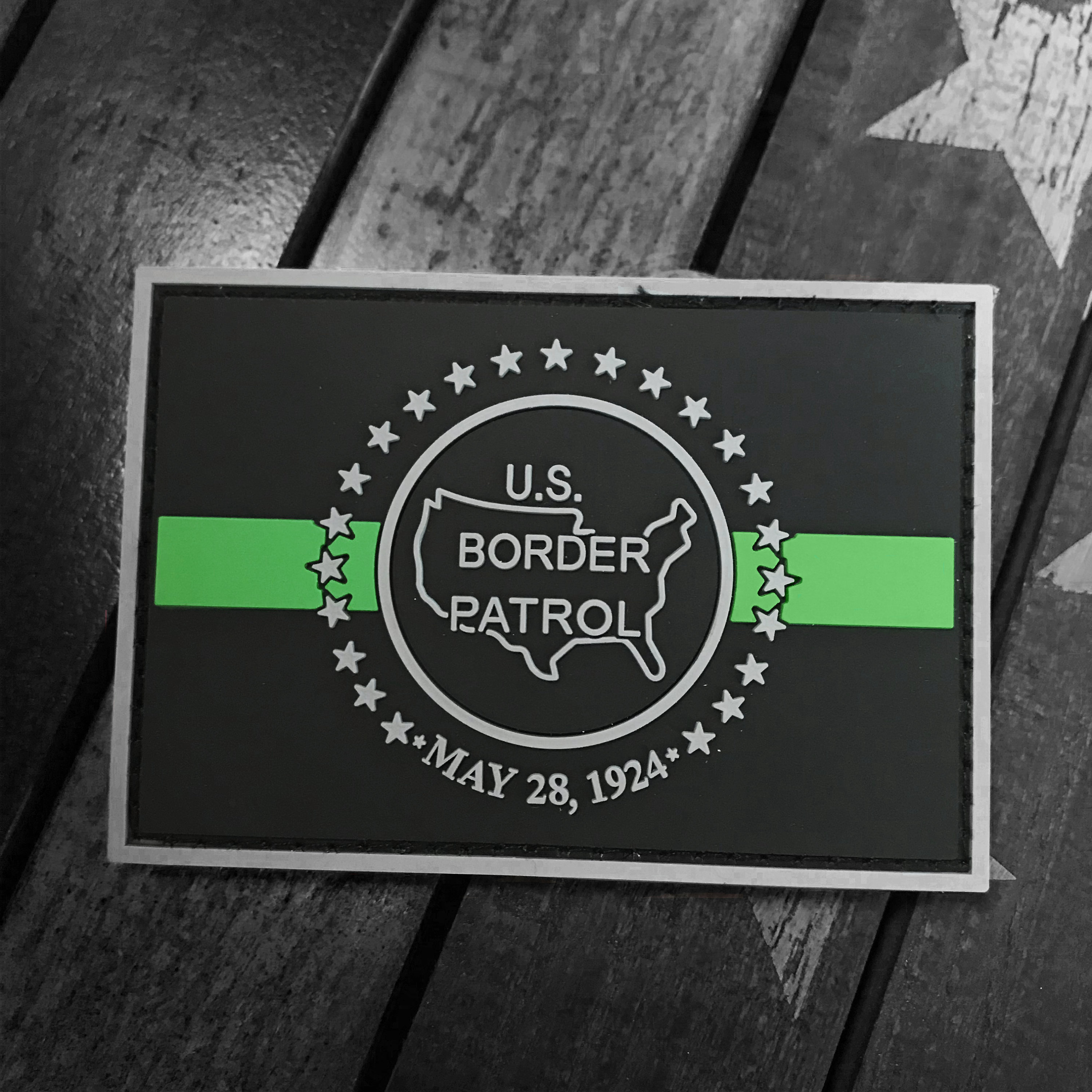 Subdued Thin Green Line Border Patrol PVC Patch | Etsy