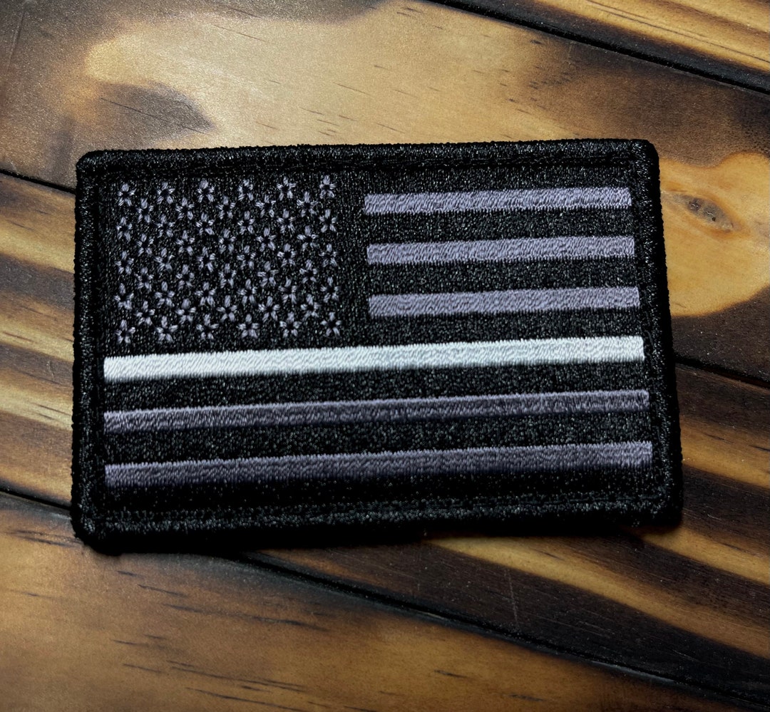 Subdued Thin Silver Line American Flag Patch - Etsy Österreich
