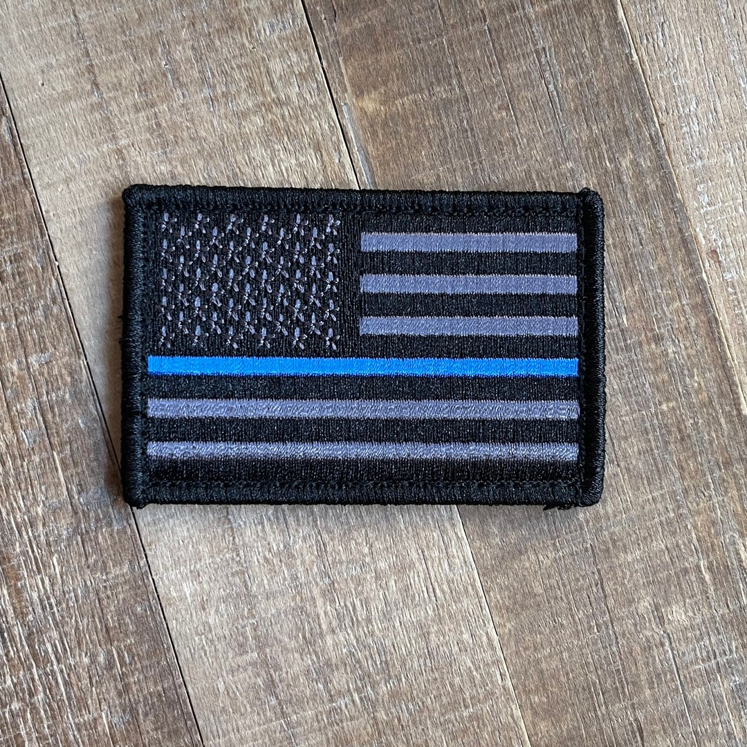 Subdued Thin Blue Line American Flag Patch - Etsy