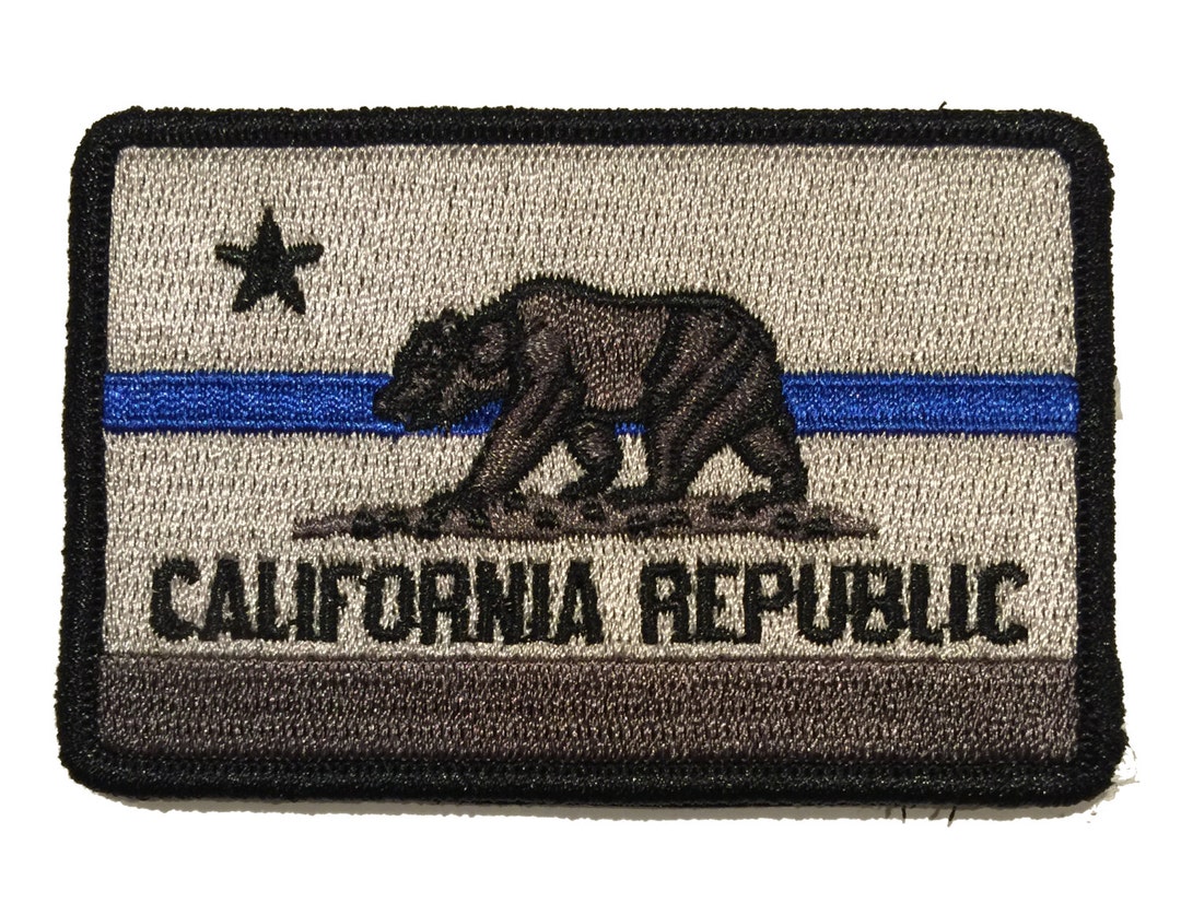 Subdued Thin Blue Line CALIFORNIA State Flag Patch for Law Enforcement ...