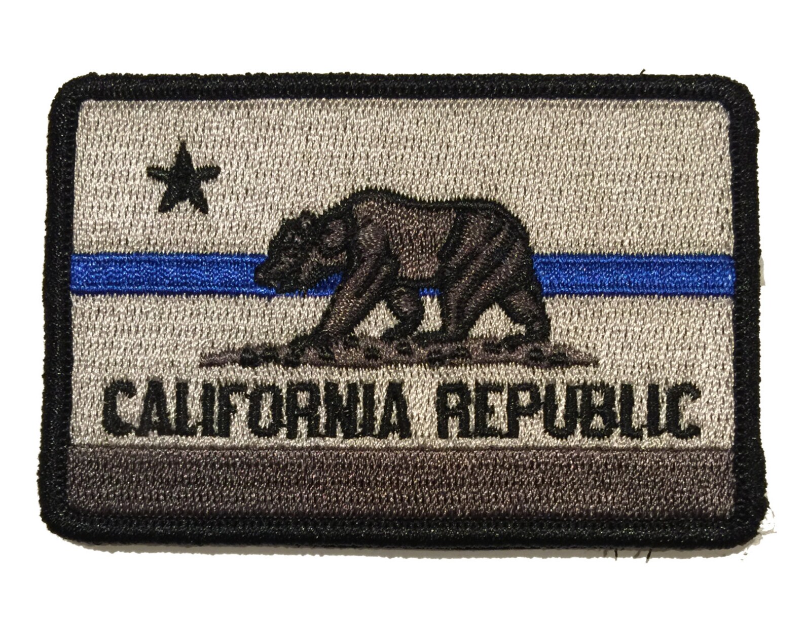 Subdued Thin Blue Line CALIFORNIA State Flag Patch for Law Enforcement ...