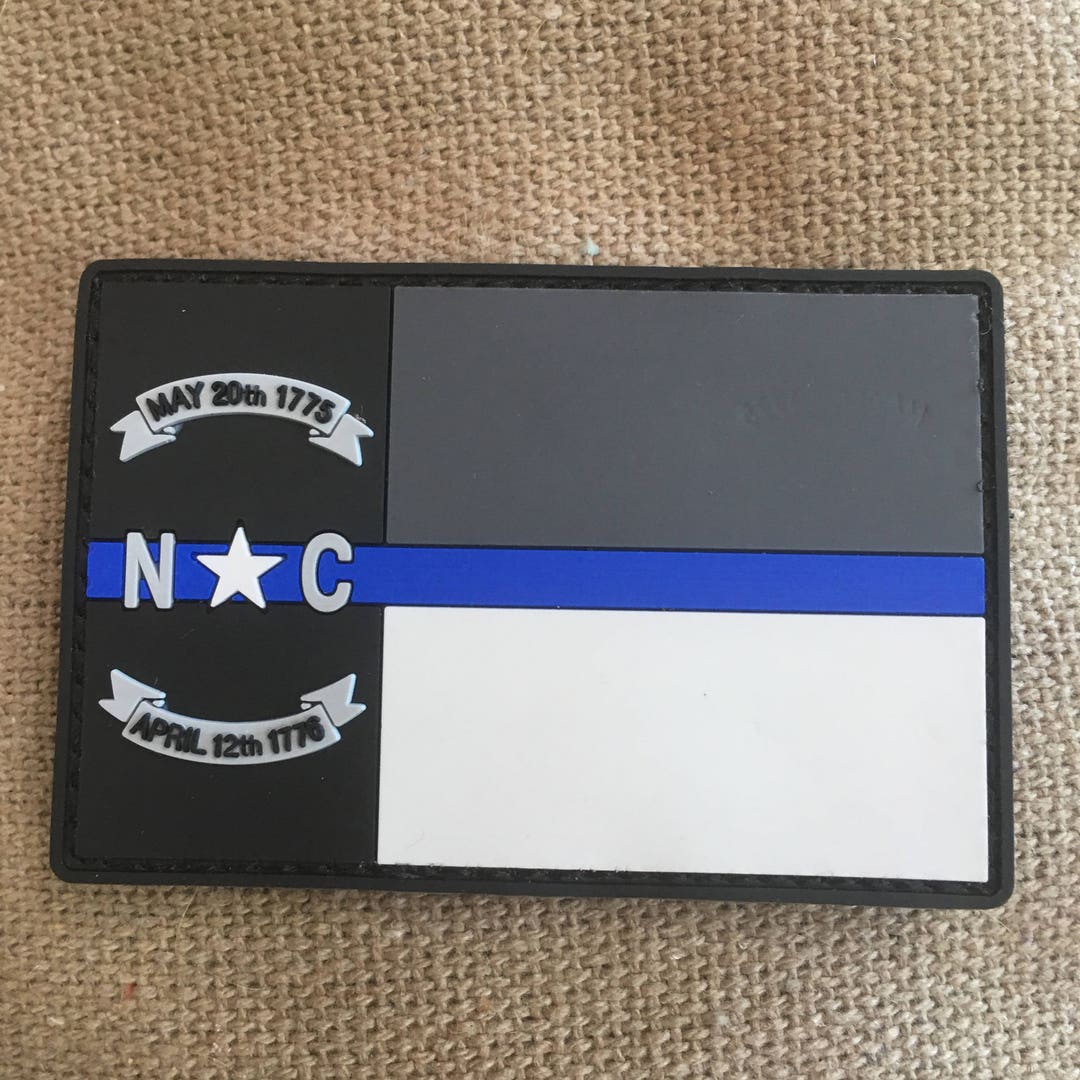 Subdued Thin Blue Line North Carolina State Flag PVC Patch - Etsy