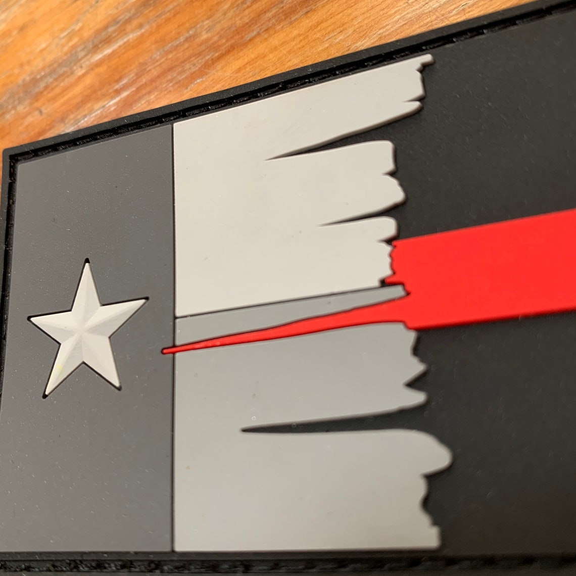 Subdued Tattered Texas State Flag Thin Red Line PVC Patch - Etsy