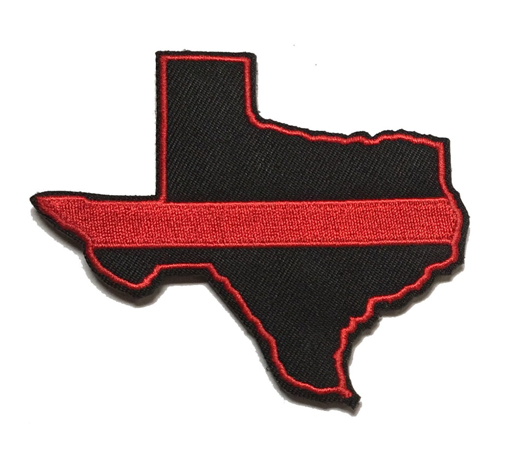 Thin Red Line State of Texas Patch - Etsy