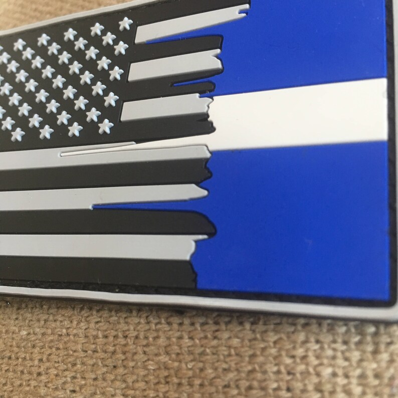 Subdued Tattered American Flag Thin White Line PVC Patch - Etsy