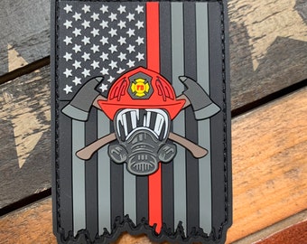 Thin Red Line Flag Patch | Etsy