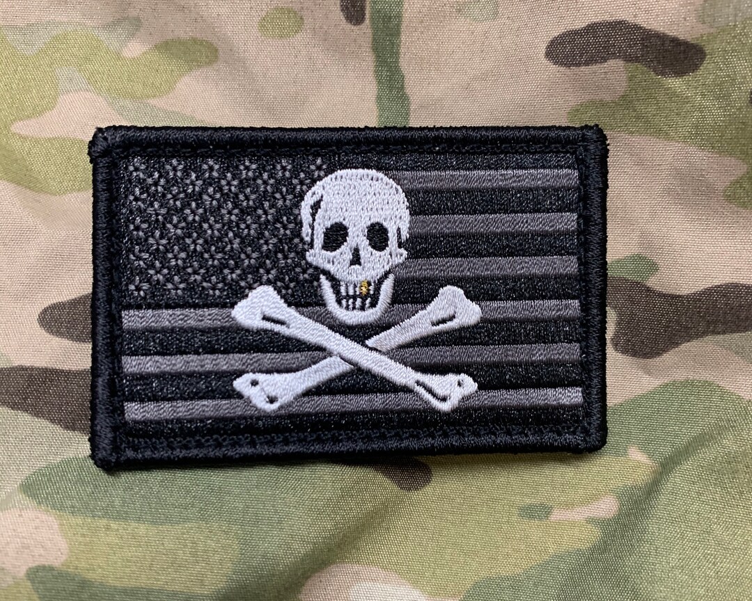Subdued American Flag Jolly Roger Patch - Etsy