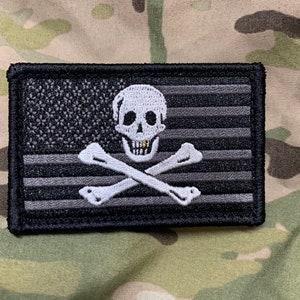 Subdued American Flag Jolly Roger Patch - Etsy