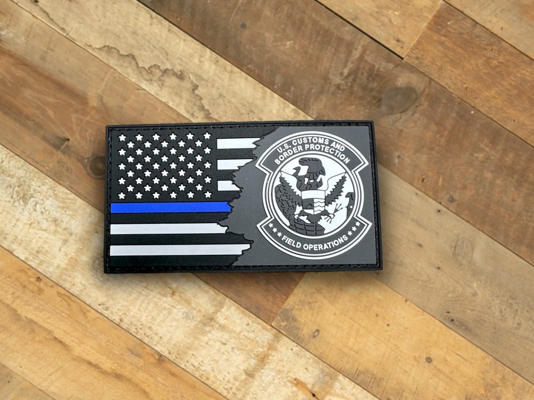 Tattered Thin Blue Line American Flag U.S. Customs and Border Protection PVC Patch - Etsy