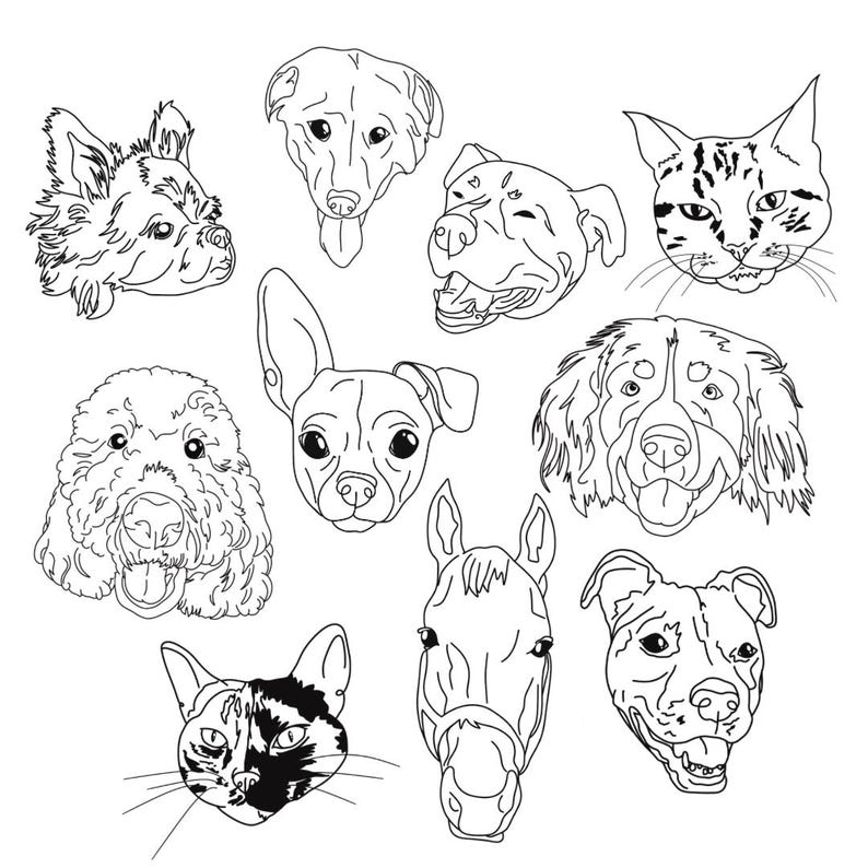 Custom Pet Line Drawing *DIGITAL PRINT* - Etsy