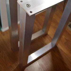 U Shaped Metal Table Legs Custom Table Legs, 2" Aluminum, Set of Two (2 ...