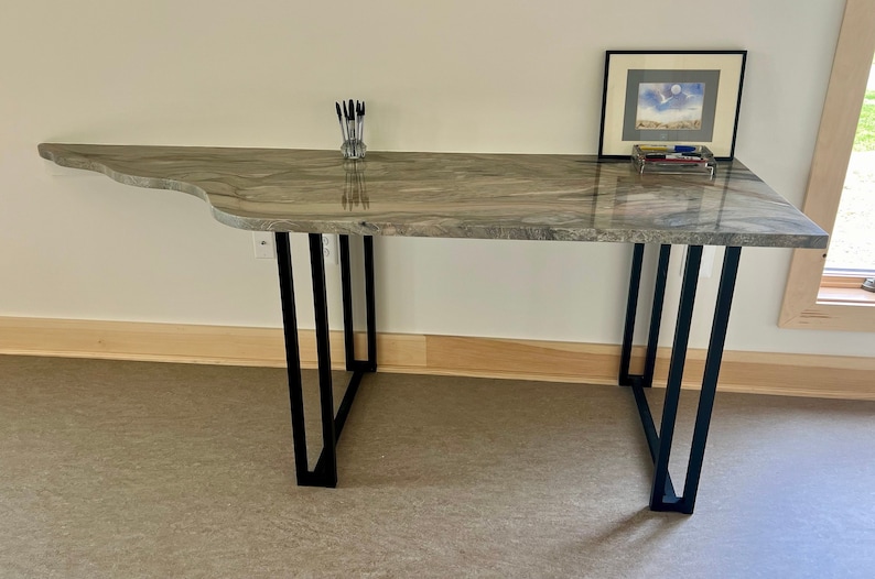 Rectangular Prism Metal Table Legs: Black Aluminum, Set of 2 - Etsy