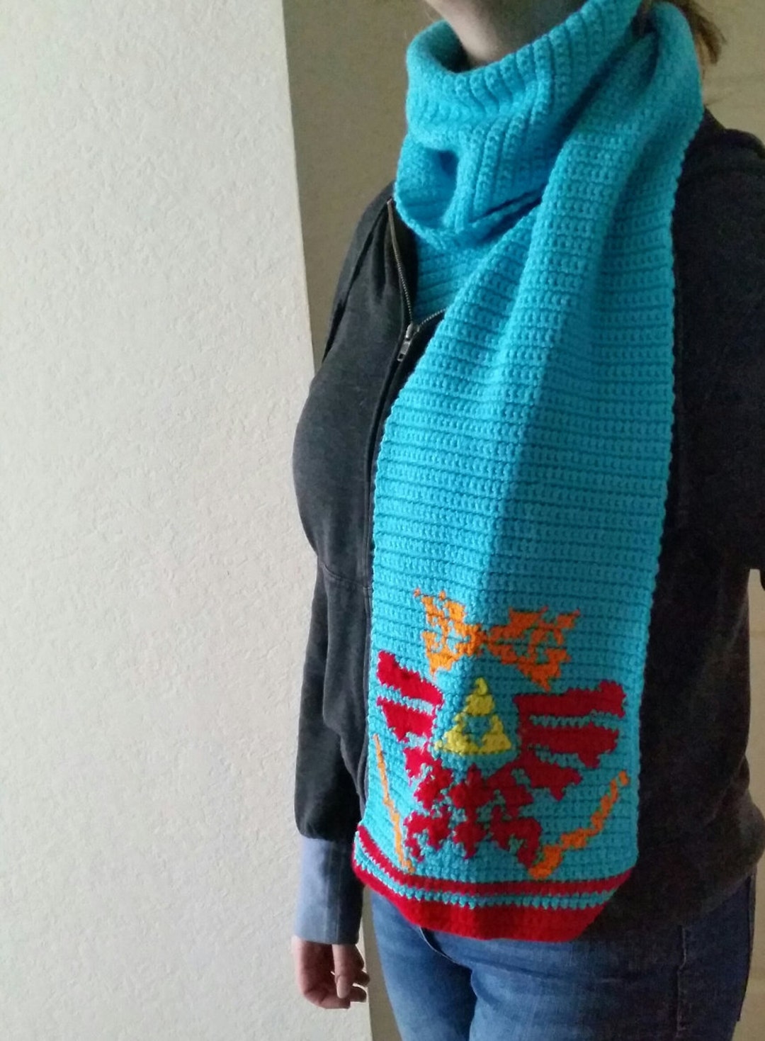 Hyrule Warriors Link Scarf, Handmade Crochet Extra Long Scarf - Etsy
