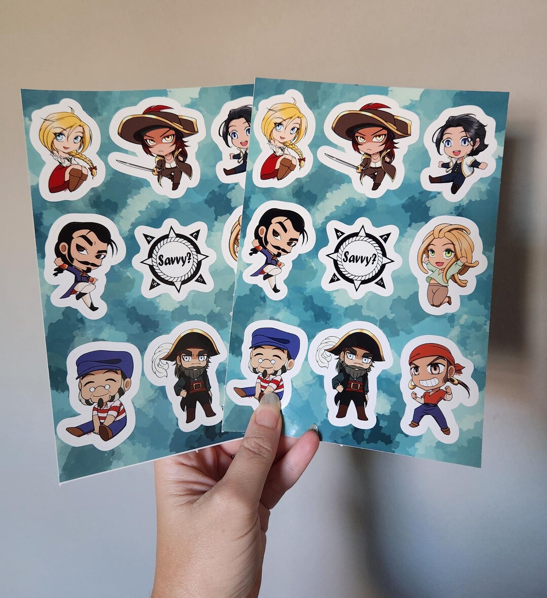 Savvy Webcomic Chibi Character Stickers, Kawaii Caribbean Pirate Crew ...