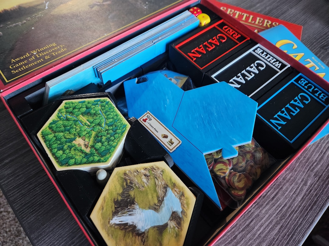 Catan & Seafarers 5-6 Player Expansion Box Insert, 3D Printed Settlers ...
