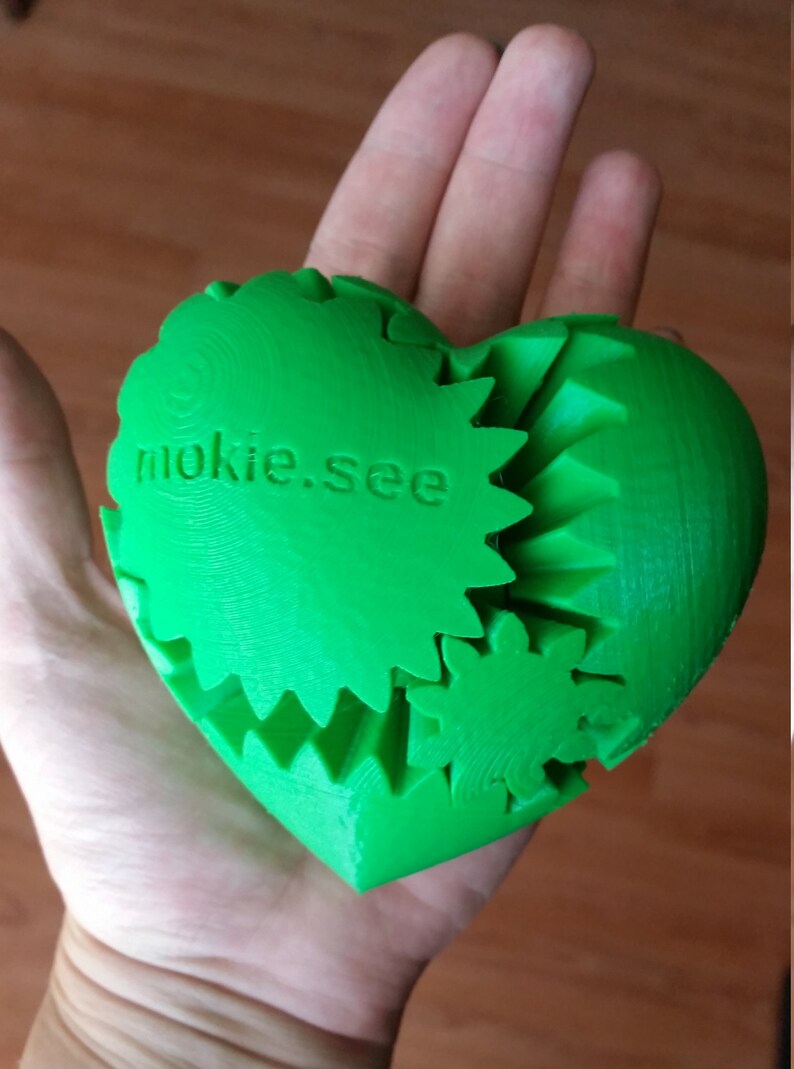 Personalized Heart Fidget 3D Printed Twisted Heart Steampunk | Etsy