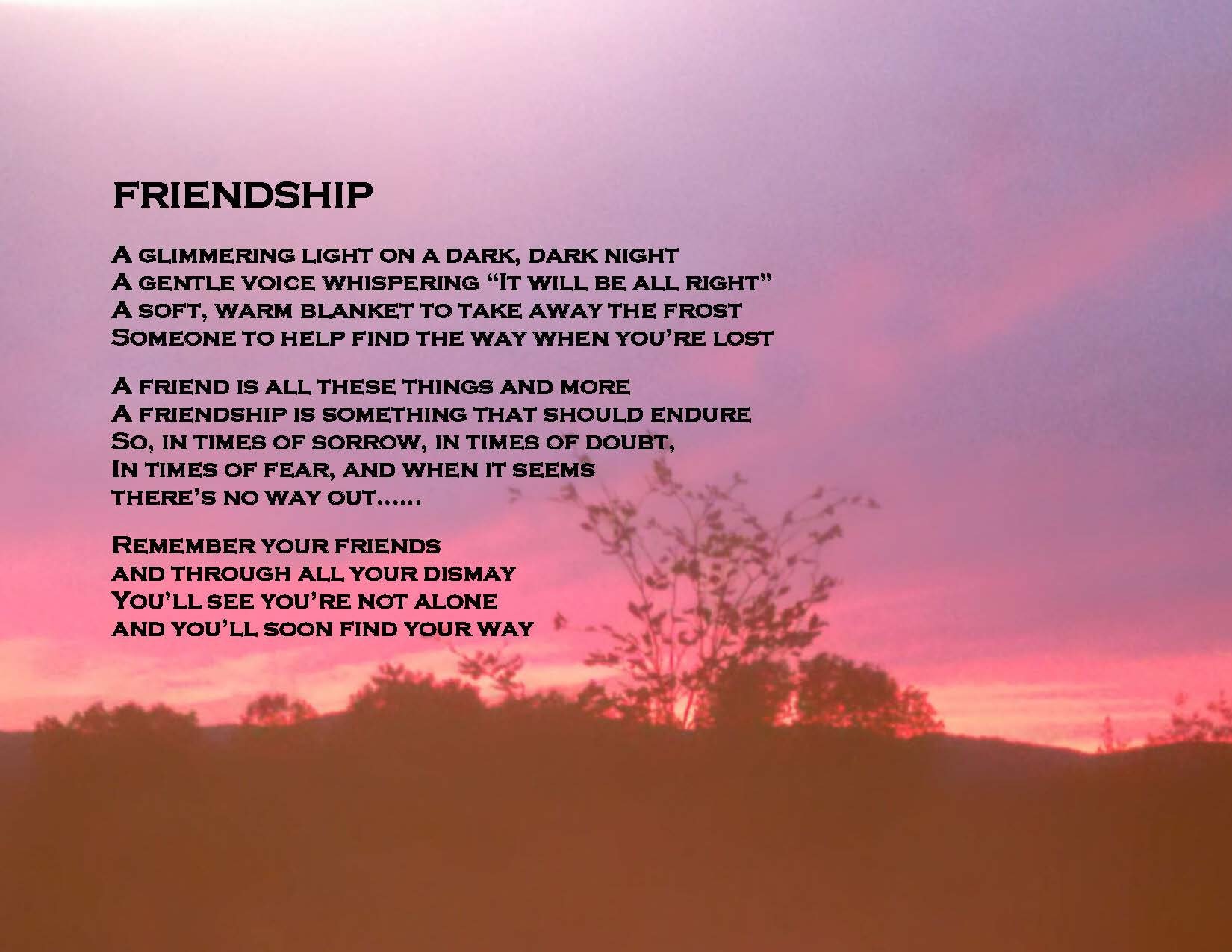 Friendship Poem Unframed Wall Art Sunset View Image 5x7 Print Gift ...