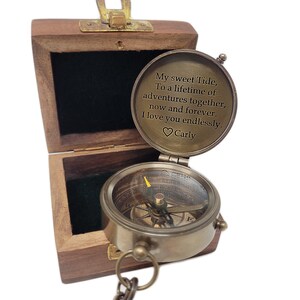Brass Compass, Personalized Compass, Engraved Compass, Boating Compass ...