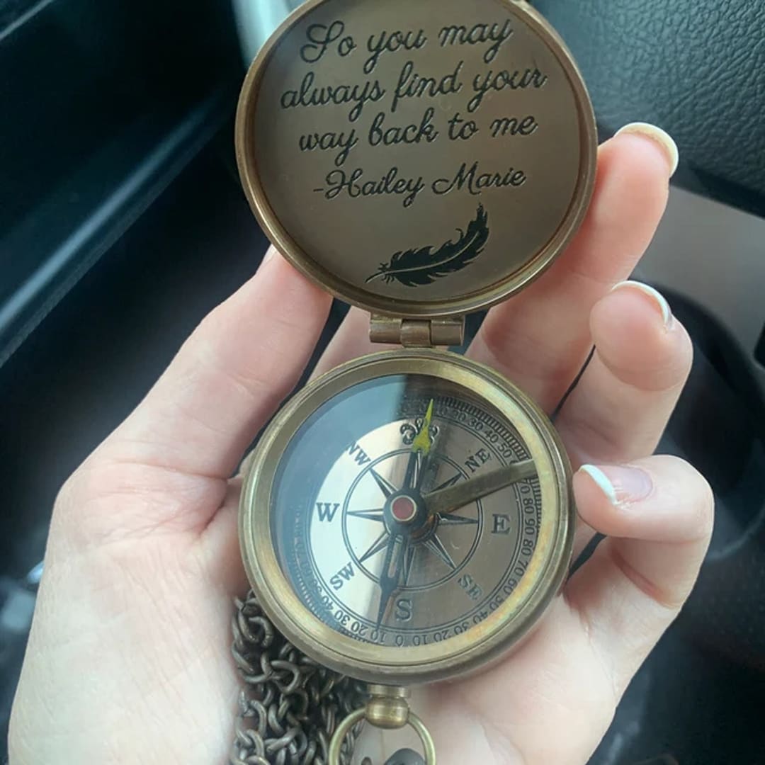 PERSONALIZED COMPASS & CASE, Nautical Compass, Heirloom Gift, Memorial ...