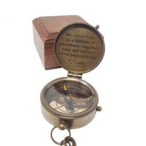 Brass Compass, Personalized Compass, Engraved Compass, Boating Compass ...